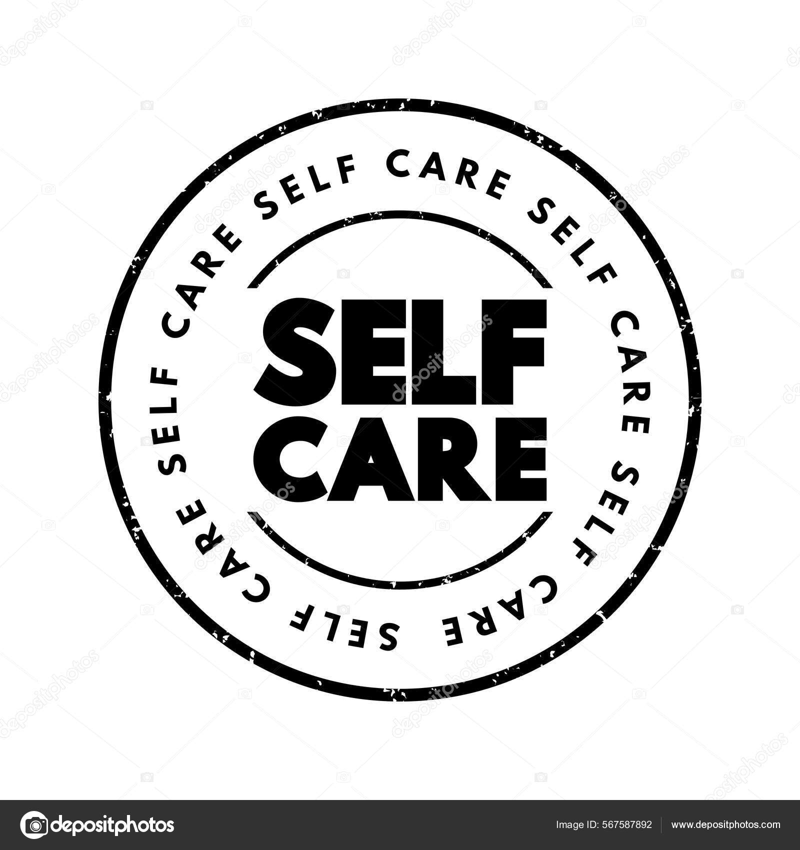 Self Care Text Stamp Health Concept Background Stock Vector Image by ...