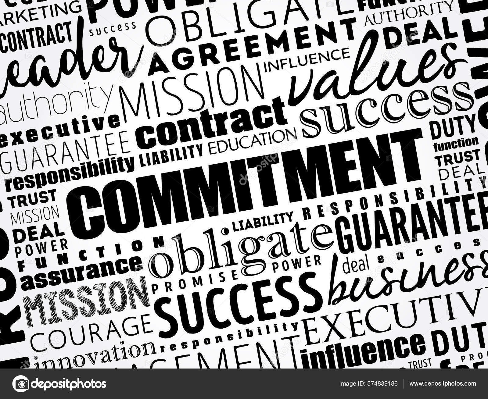 Commitment Word Cloud Collage Business Concept Background Stock Vector ...