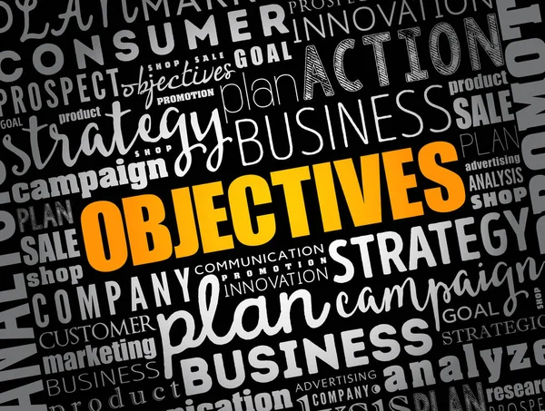 Objectives Word Cloud Collage Business Concept Background Stock Vector ...