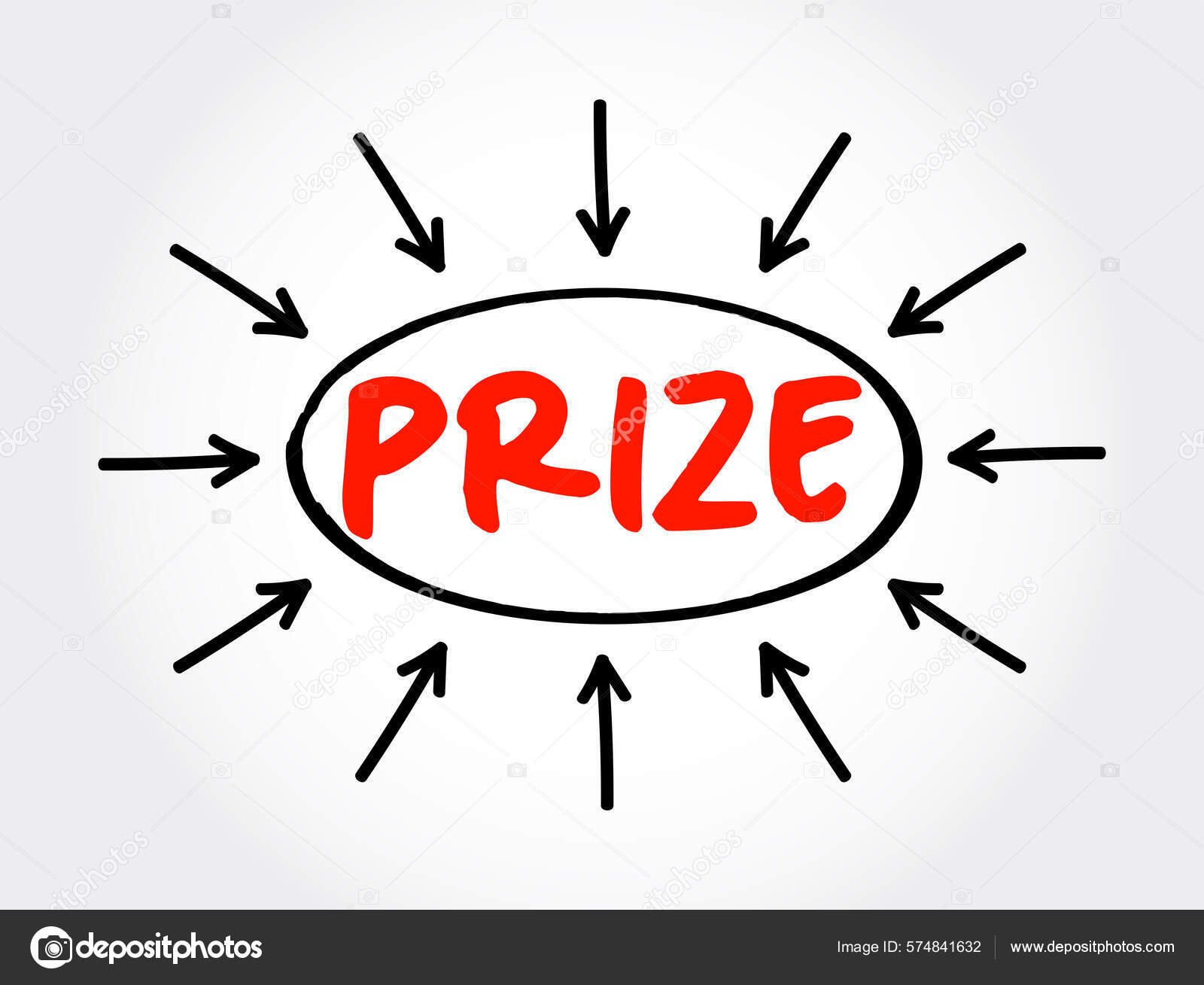 Prize Text Arrows Concept Presentations Reports Stock Vector Image by ...