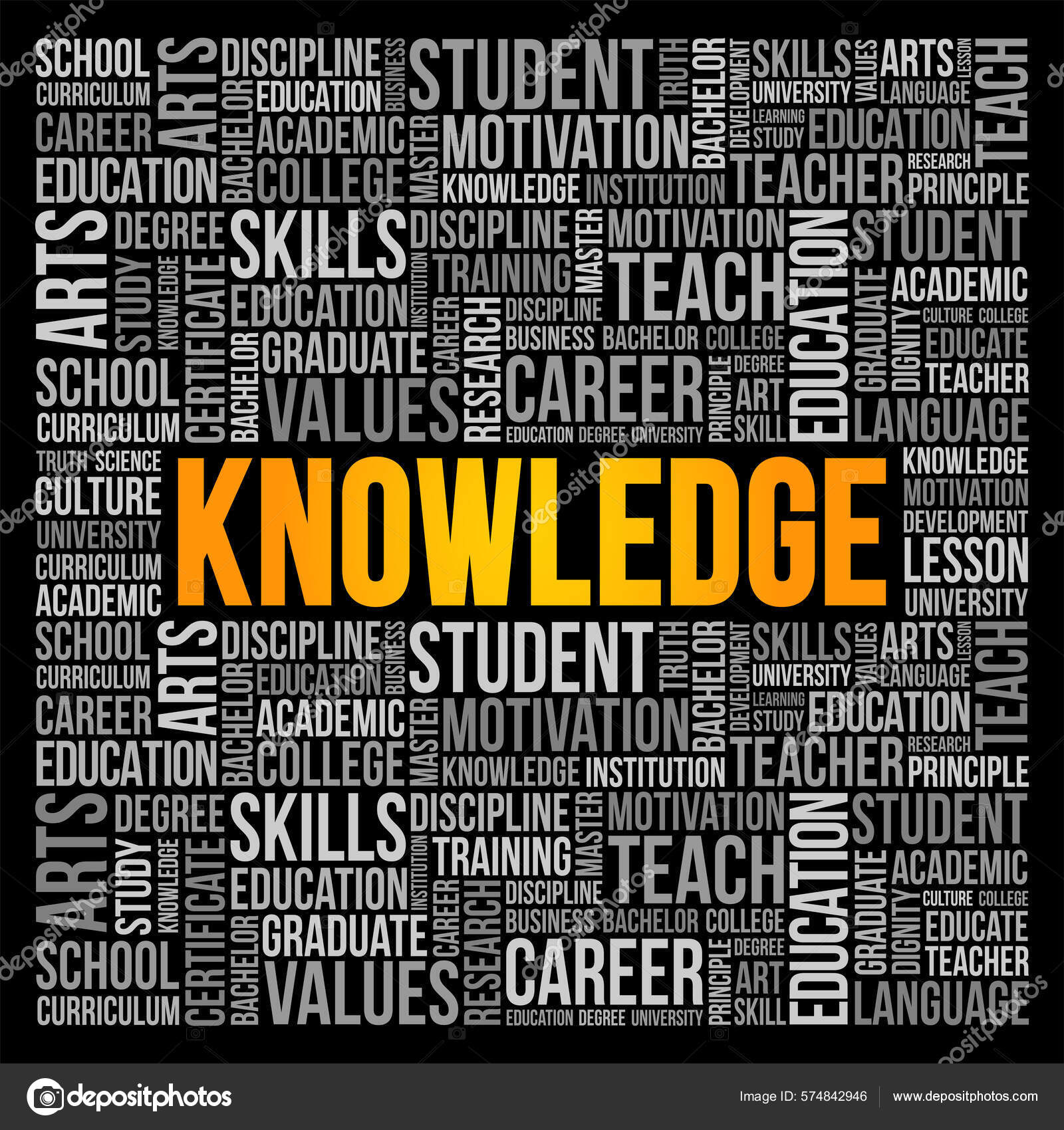 Knowledge Word Cloud Collage Education Concept Background Stock Vector ...