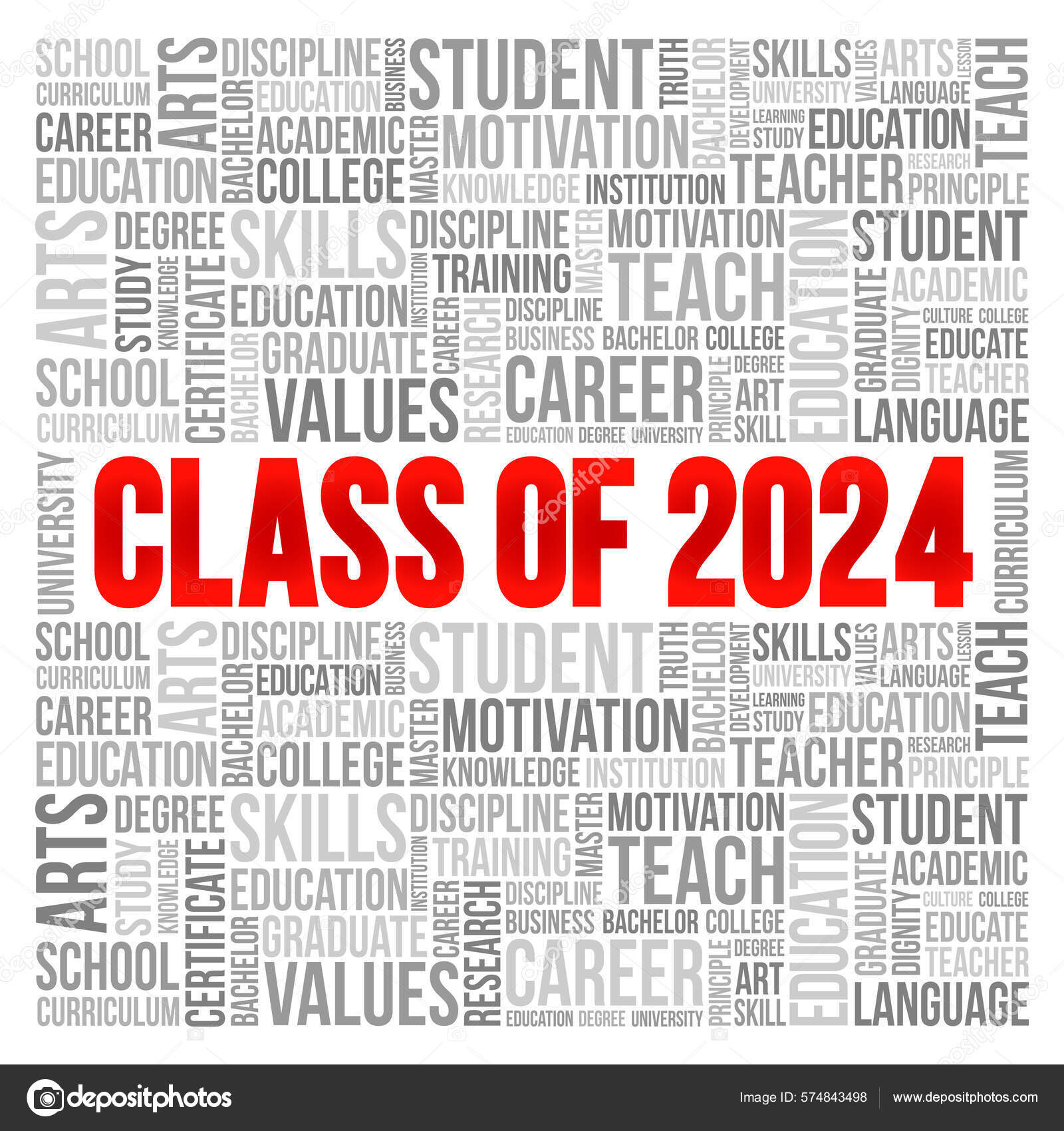 Class 2024 Word Cloud Collage Education Concept Background Stock Vector ...