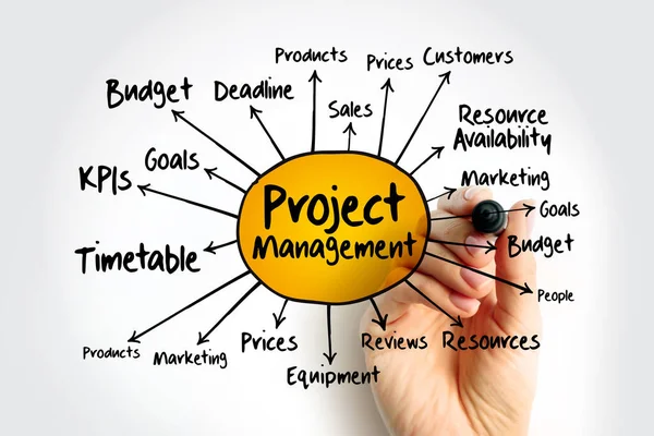 Project Management Mind Map Flowchart Marker Business Concept Presentations Reports — Stock ...