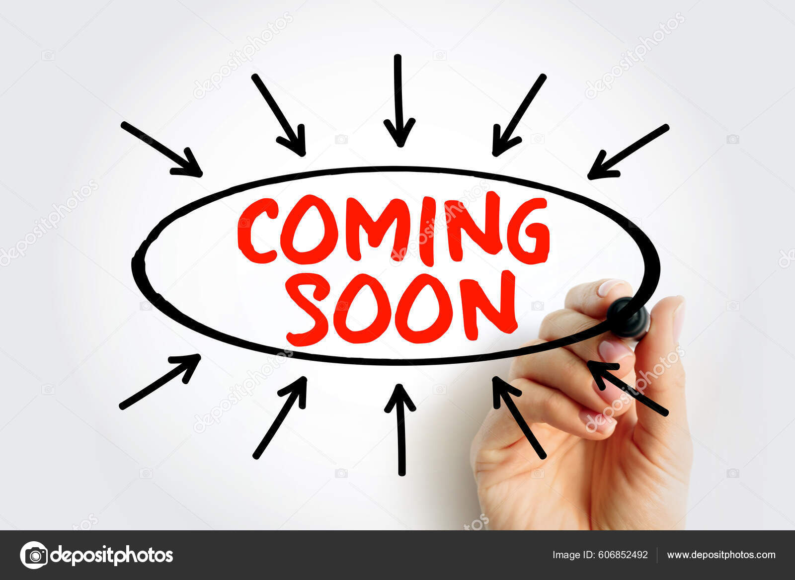 Coming Soon Text Arrows Concept Background — Stock Photo © dizanna ...
