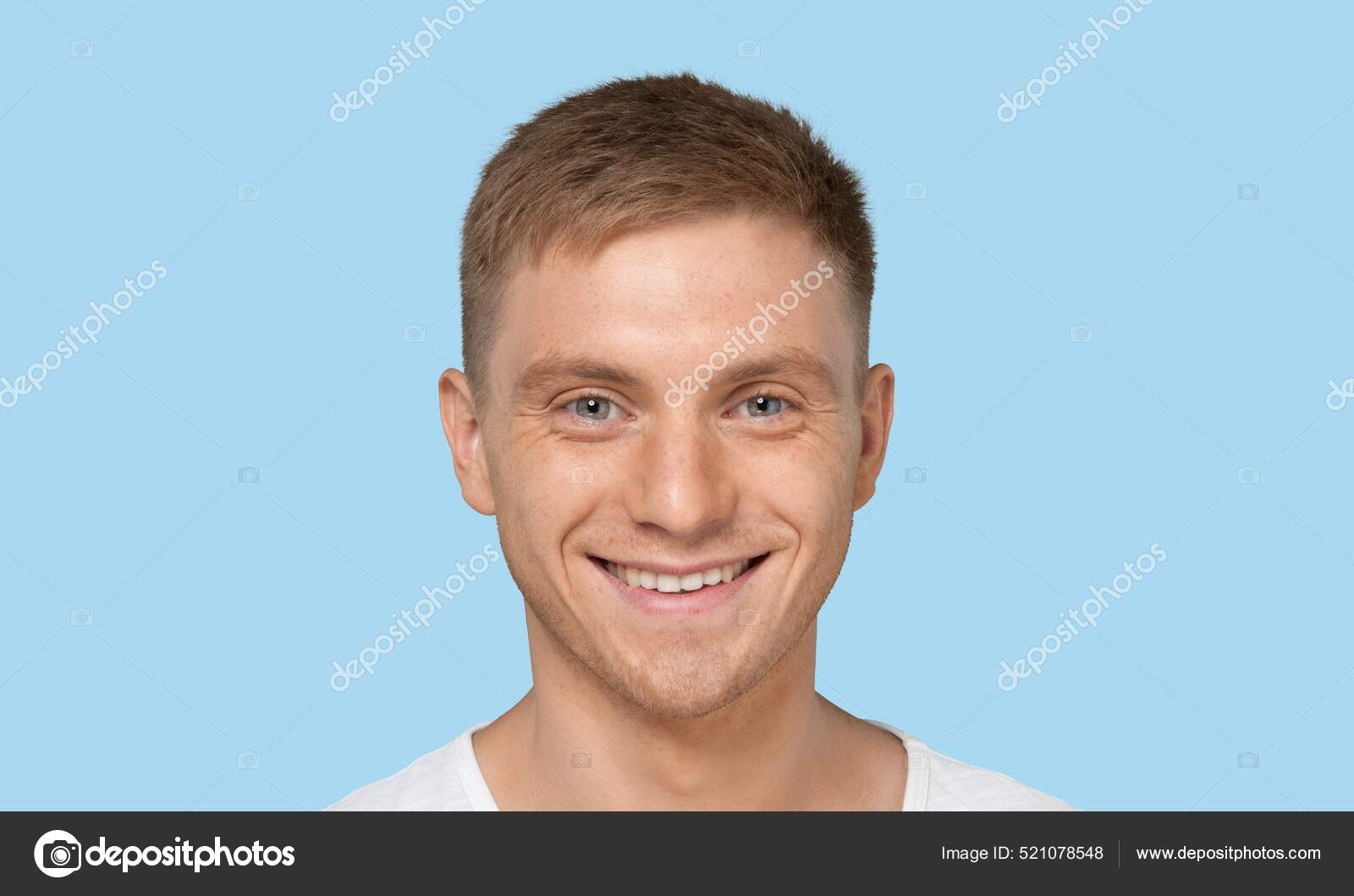 Portrait Young Man Blue Background — Stock Photo © billiondigital ...