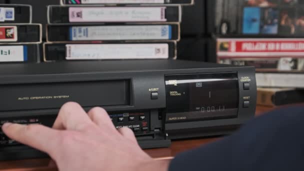 Eject VHS Tape Cassette From VCR Player Stock Video Footage by ©VRSprod ...