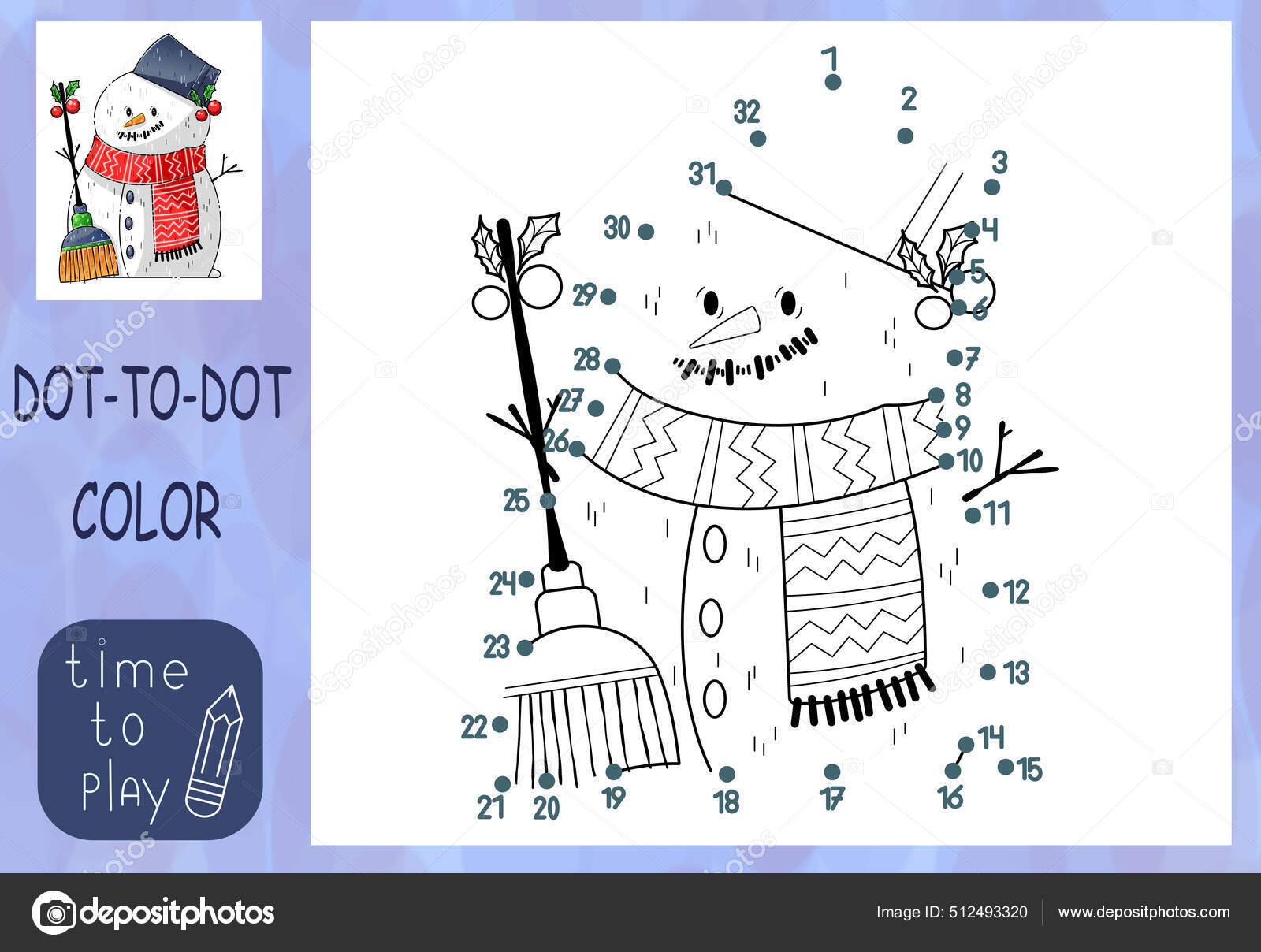 Children's Educational Game Connect Dots Snowman Broom Stock Vector ... Children's Educational Game Connect Dots Snowman Broom Stock Vector ...