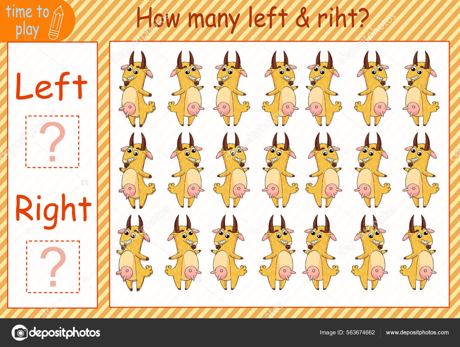 Children's Educational Game Tasks Count How Many Animals Look Right ...