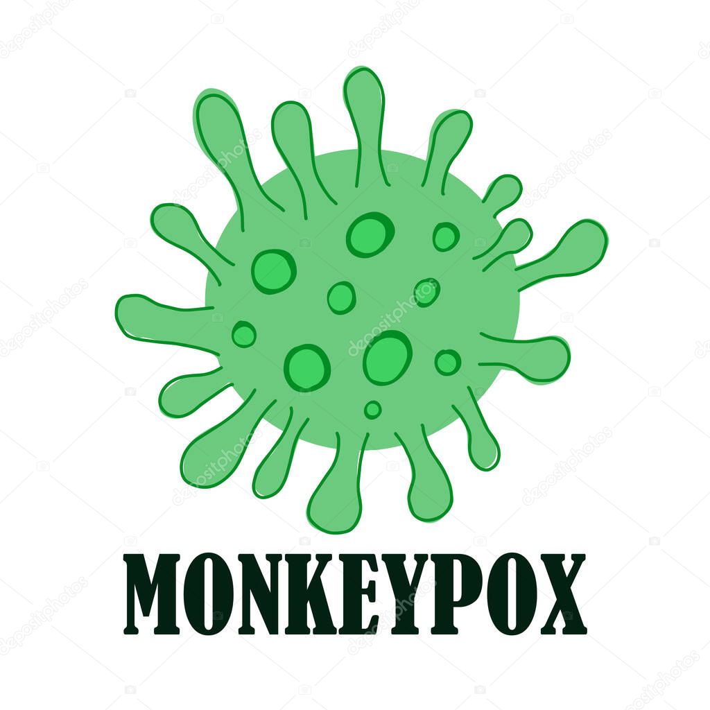 Ilustración vectorial del nuevo virus Monkeypox 2022 en estilo plano ...