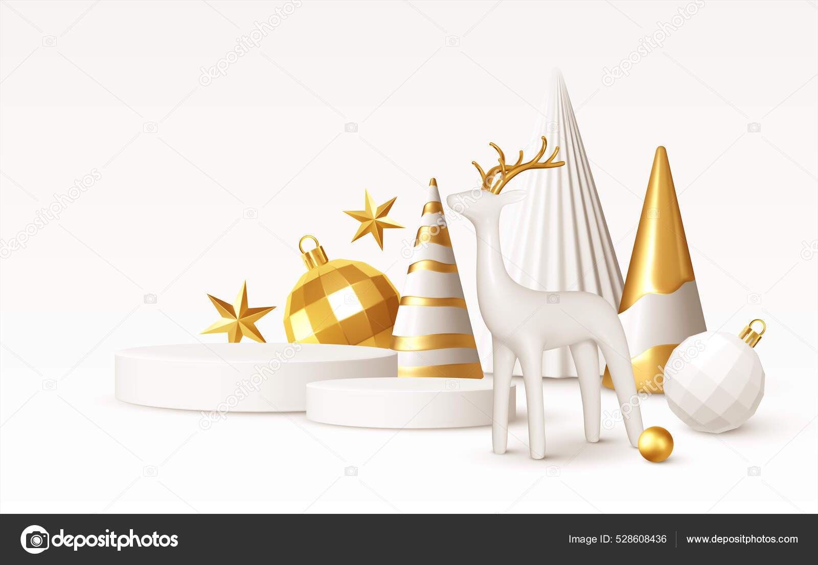 Christmas Realistic 3D trending backgrounds. 3D geometric minimalistic ...