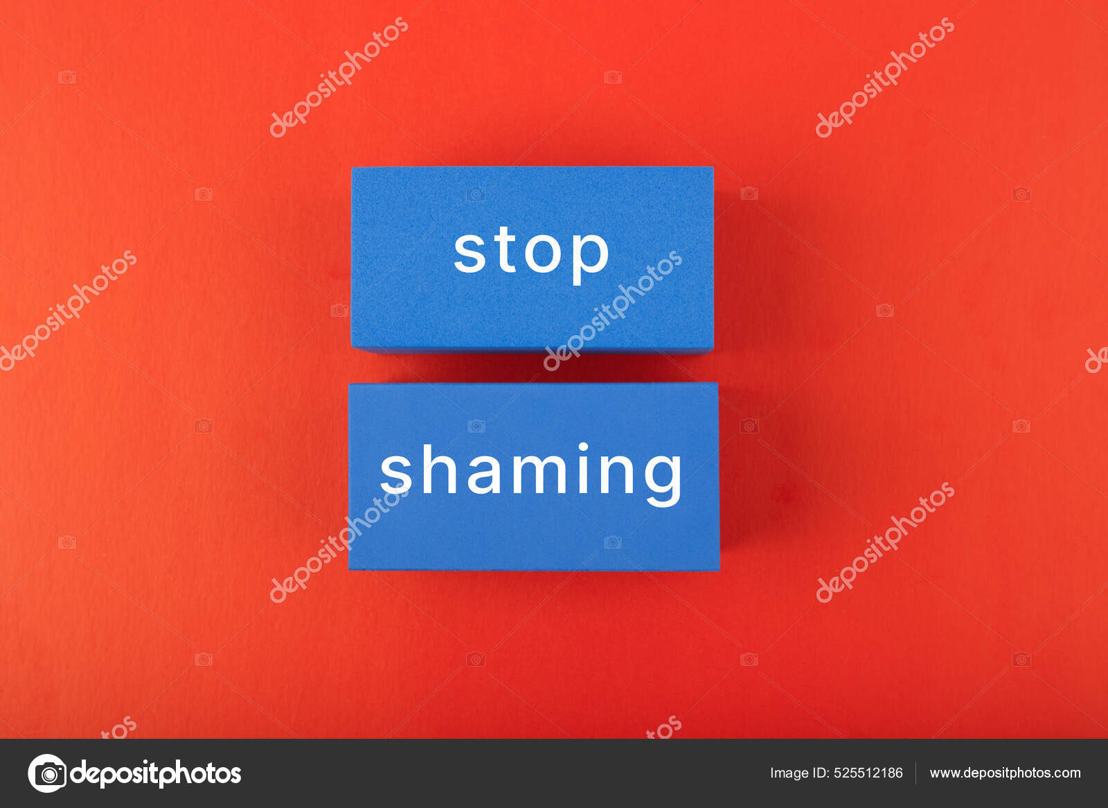 Stop Shaming Concept Minimal Flat Lay Stop Shaming Inscription Blue ...