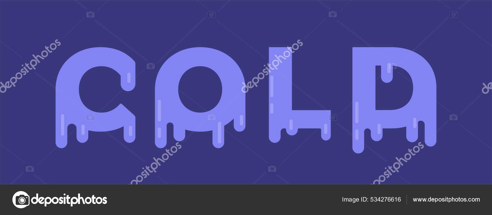 Vector Illustration Cold Isolated Blue Background Frozen Letters ...