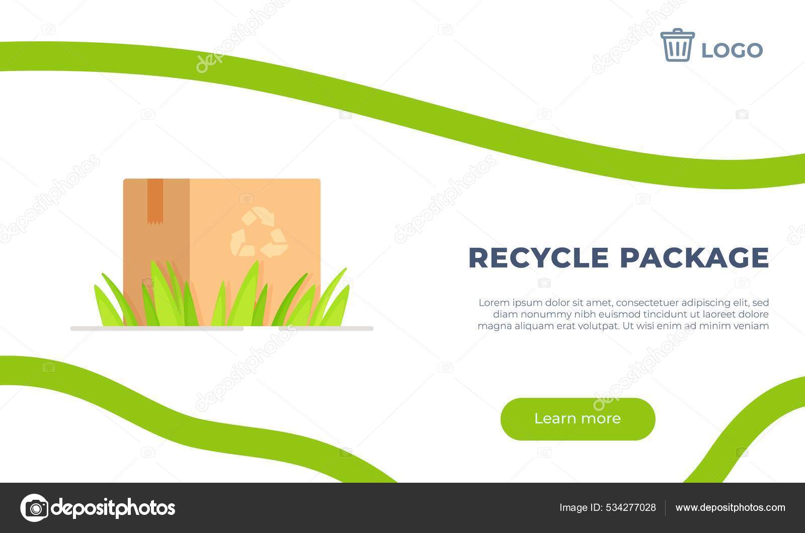 Vector Illustration Recycle Box Template Concept Cardboard Box Standing ...