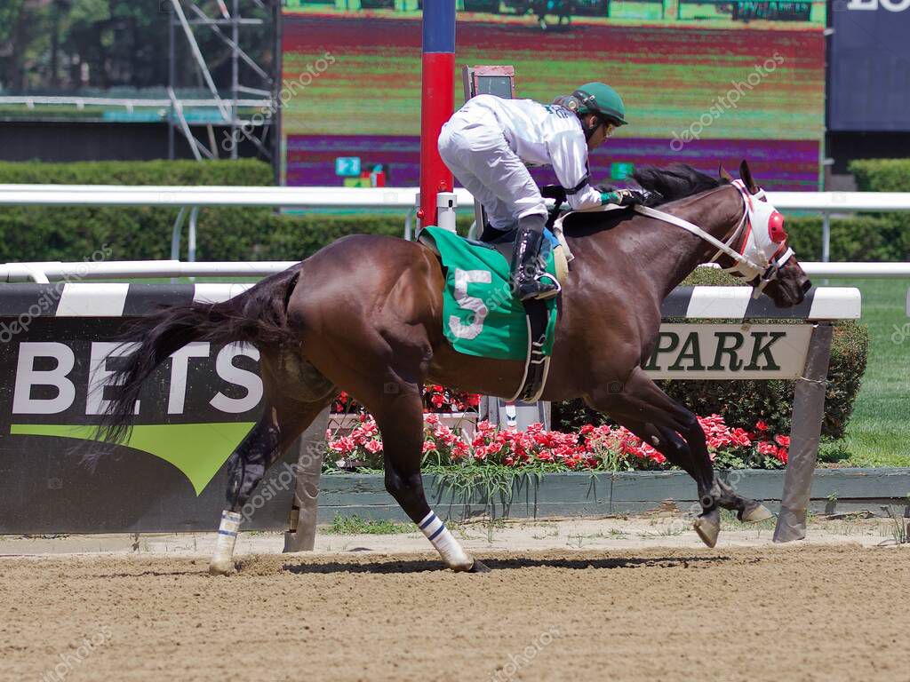 José Lezcano carrera de equitación de la poderosa Fiesta hacia la línea ...