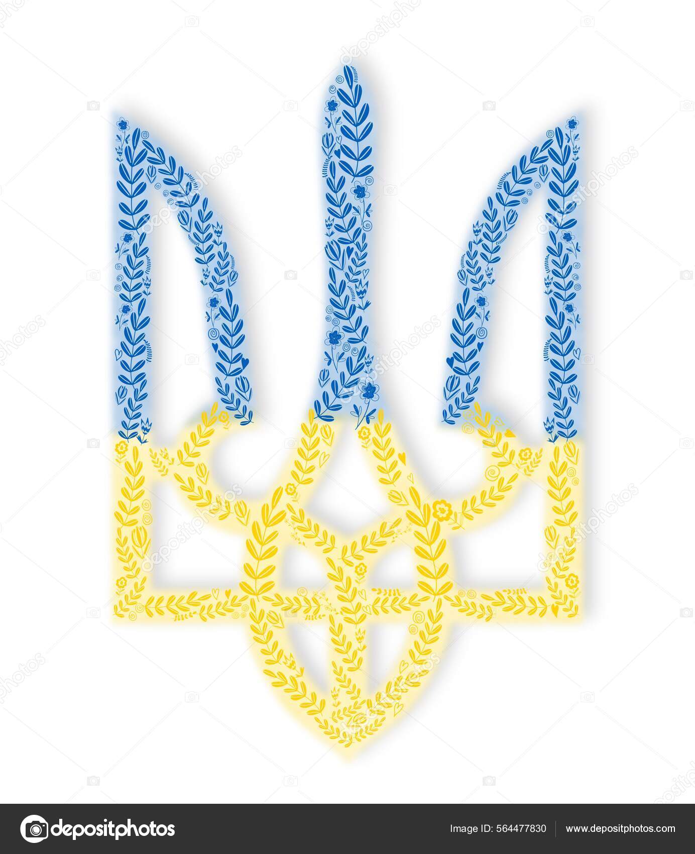 Support Ukraine National Emblem Ukraine Painted Flowers — Stock Photo ... Support Ukraine National Emblem Ukraine Painted Flowers — Stock Photo ...