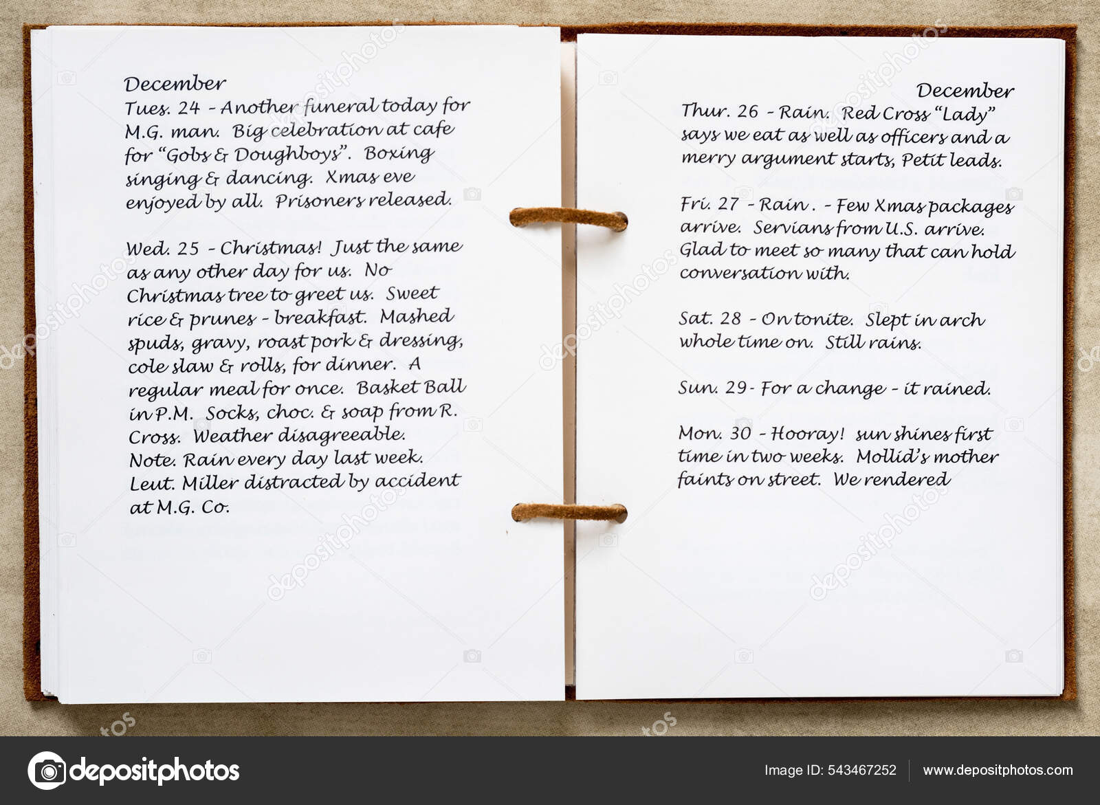 World War One Soldier Diary Pages Diary Entries Wwi American Stock Photo by ©Lawcain 543467252