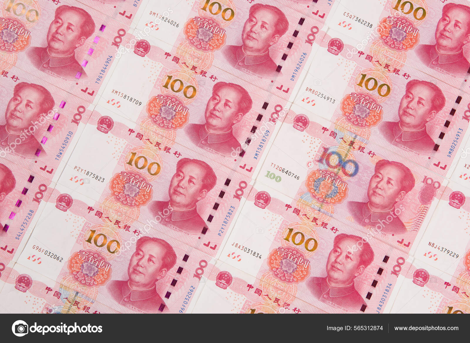 China 100 Yuan Rmb Banknotes Abstract China Economy Concept Stock Photo ...