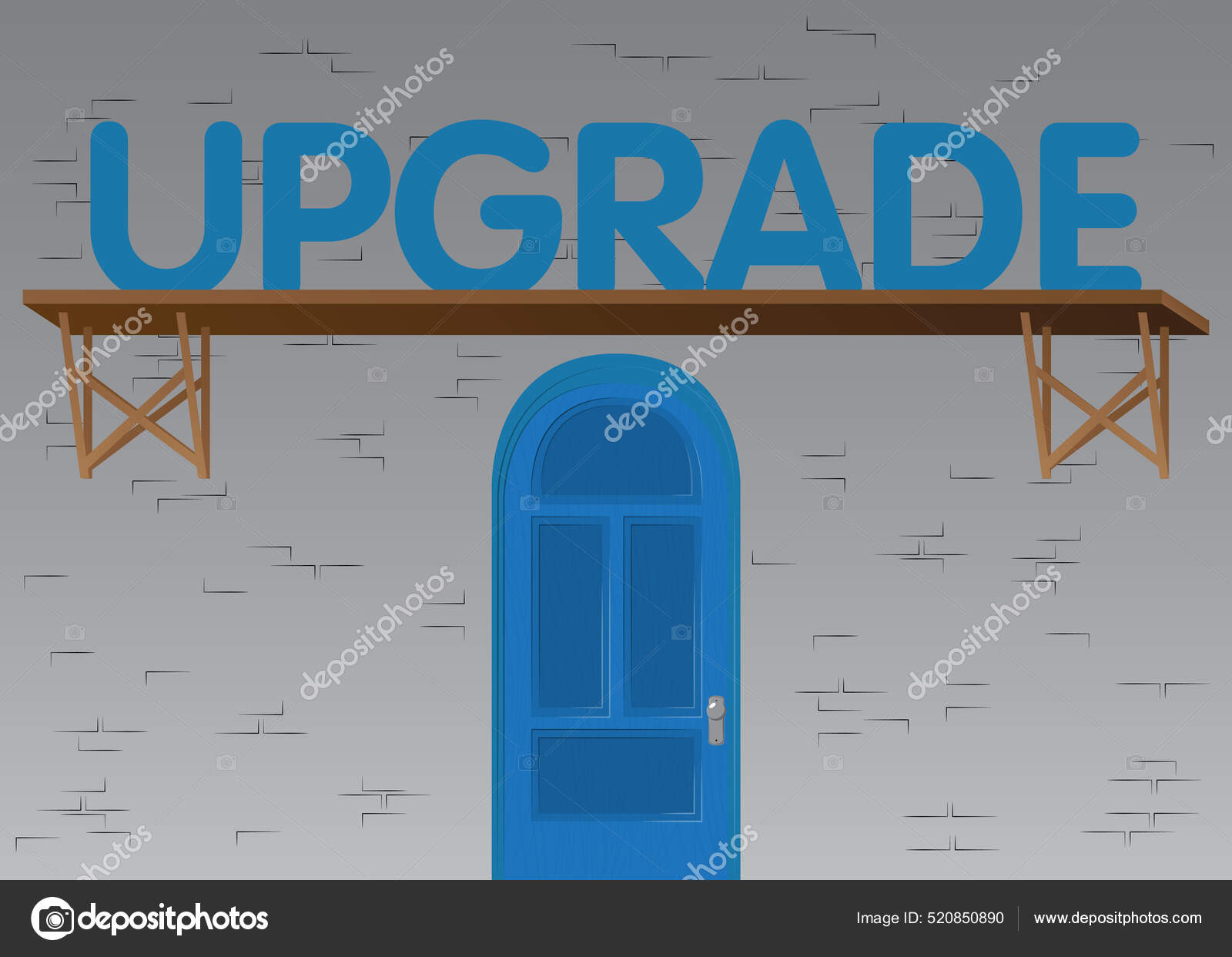 Upgrade Text Upgrading Software Program Concept Front Door Background ...