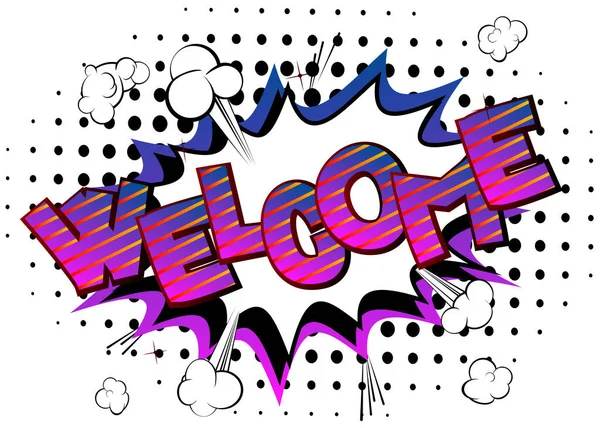 Amazing Welcome Comic Book Word Abstract Background Stock Illustration ...