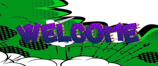 Amazing Welcome Comic Book Word Abstract Background Stock Illustration ...