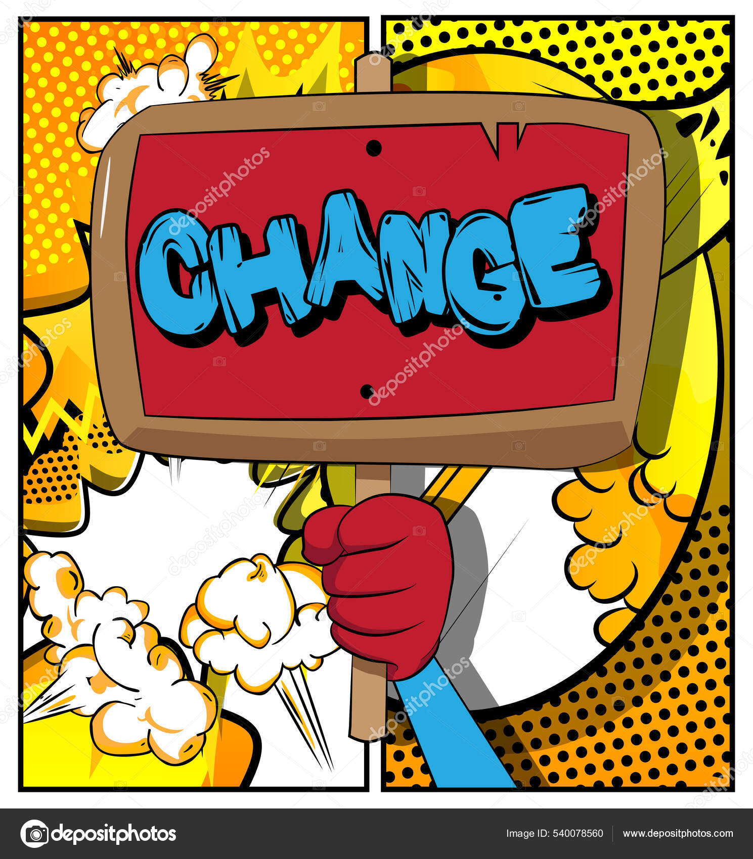 Hand Holding Banner Change Text Changing Work Job Life Changes Stock ...