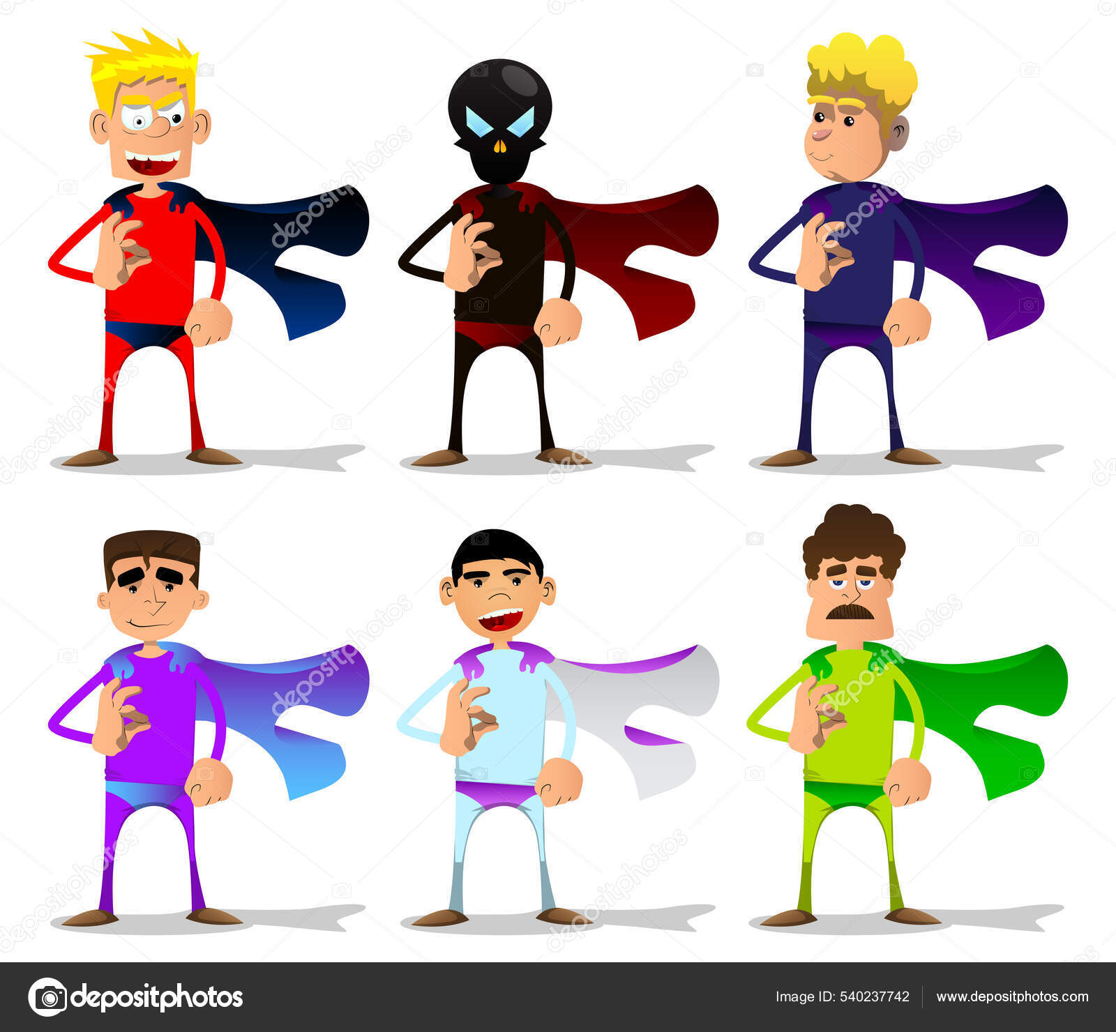 Pria Kartun Lucu Berpakaian Seperti Pahlawan Super Yang Menunjukkan ...