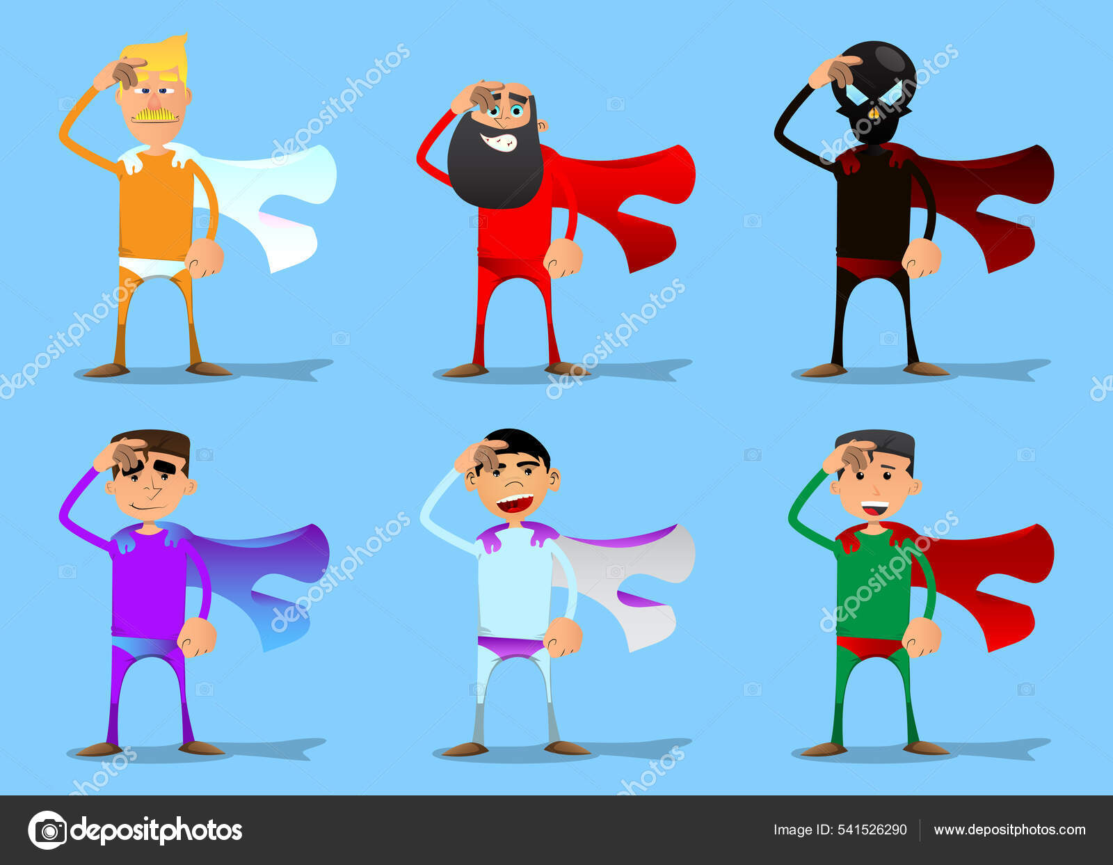 Funny Cartoon Man Dressed Superhero Confused Scratching His Head Vector ...