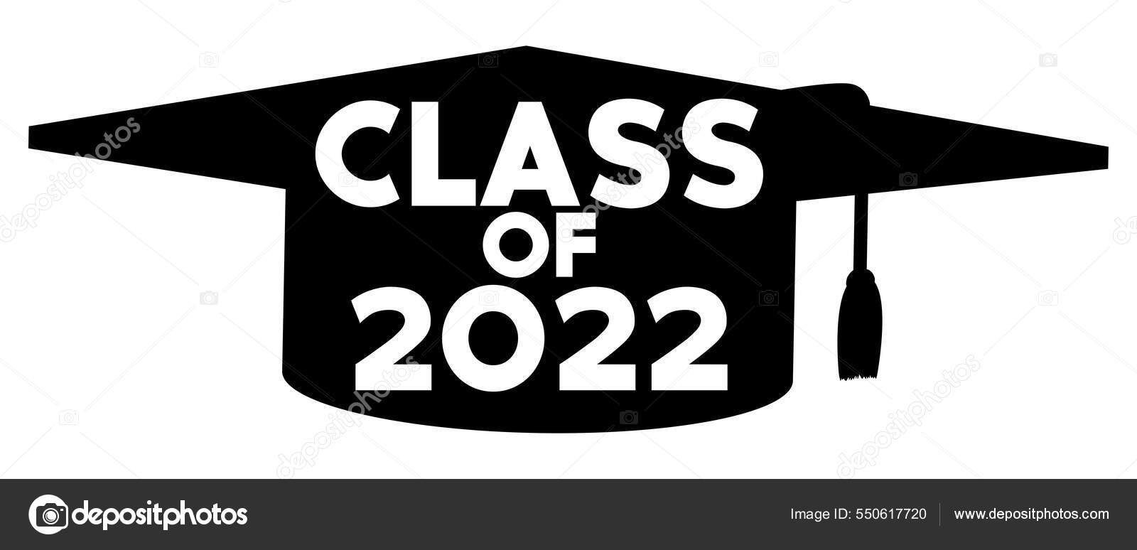 Graduation Cap Icon Sign Class 2022 Text Education Learning Concept ...