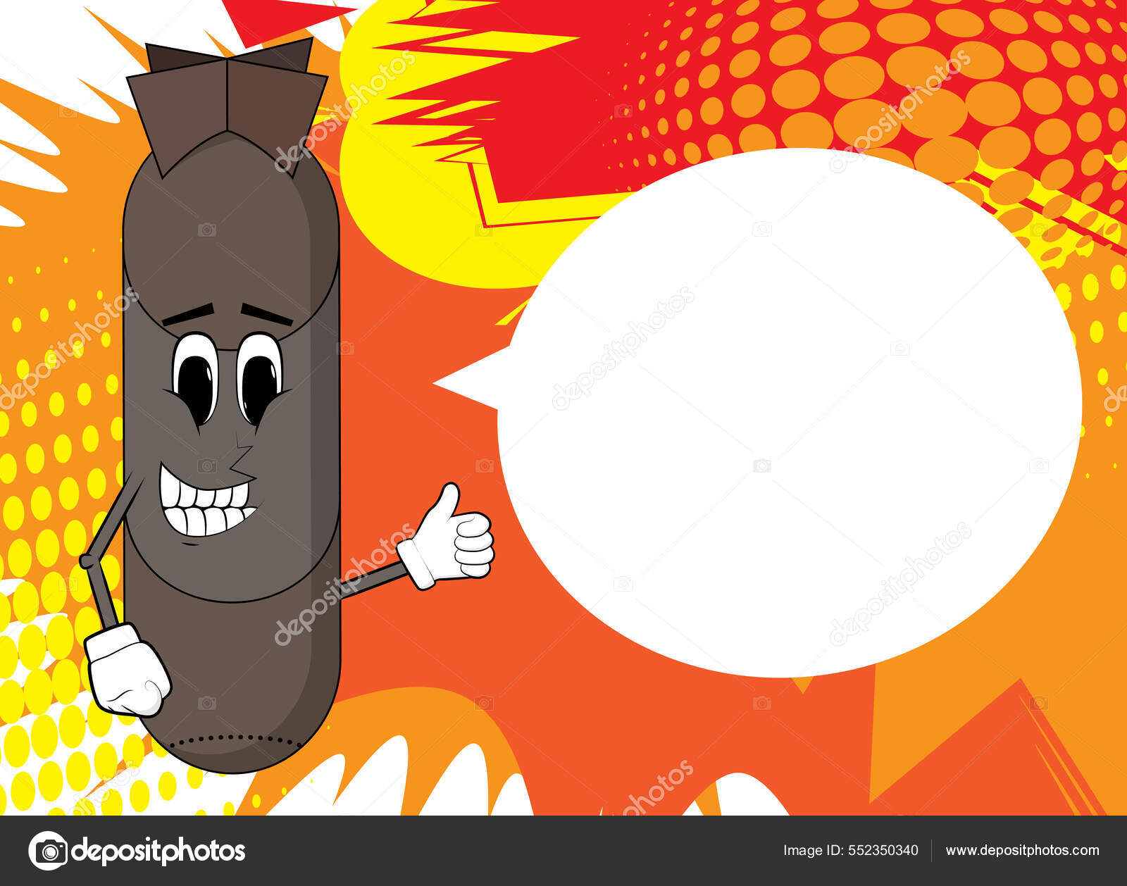 Bomb Making Thumbs Sign Missile Explosive Funny Cartoon Character War ...