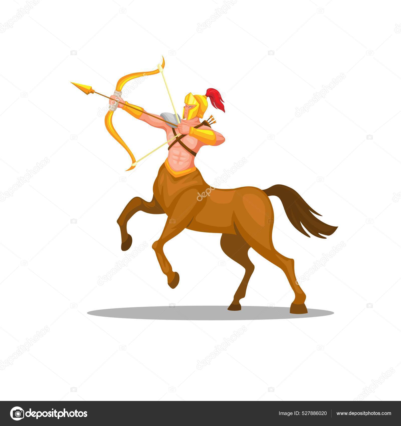 Centauro Arquero Guerrero Personaje Héroes Mitológicos Sagitario ...