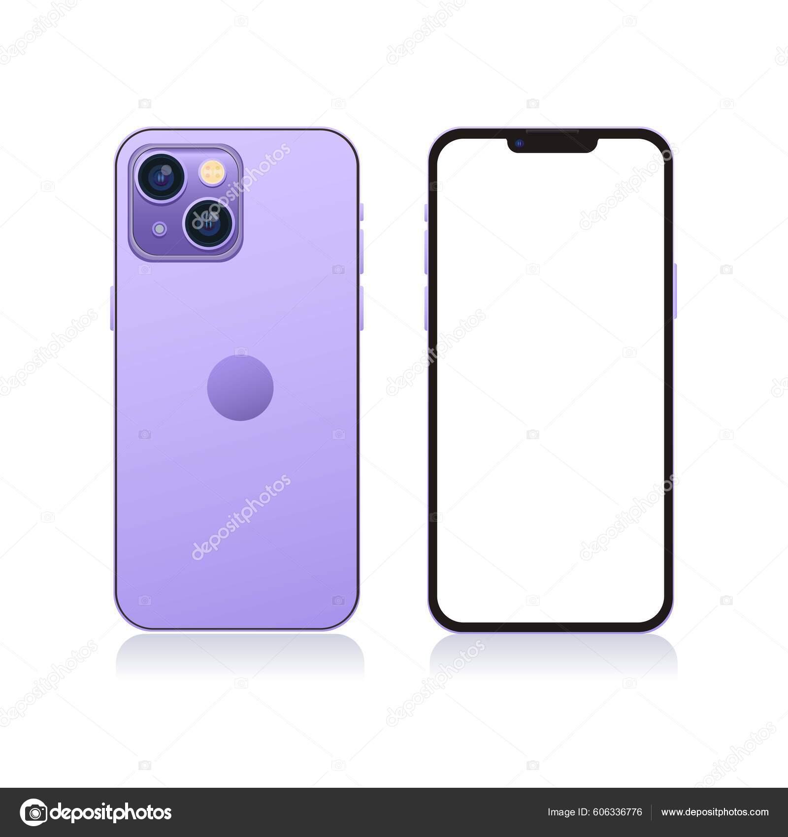 Illustration New Iphone Purple Color Mockup Template Editable Vector ...