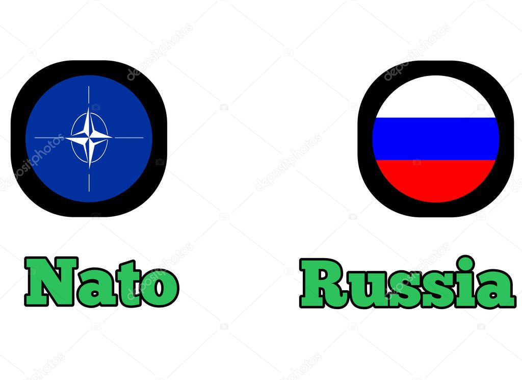 La forma redonda de la ilustración 3D de las banderas de la OTAN de la ...