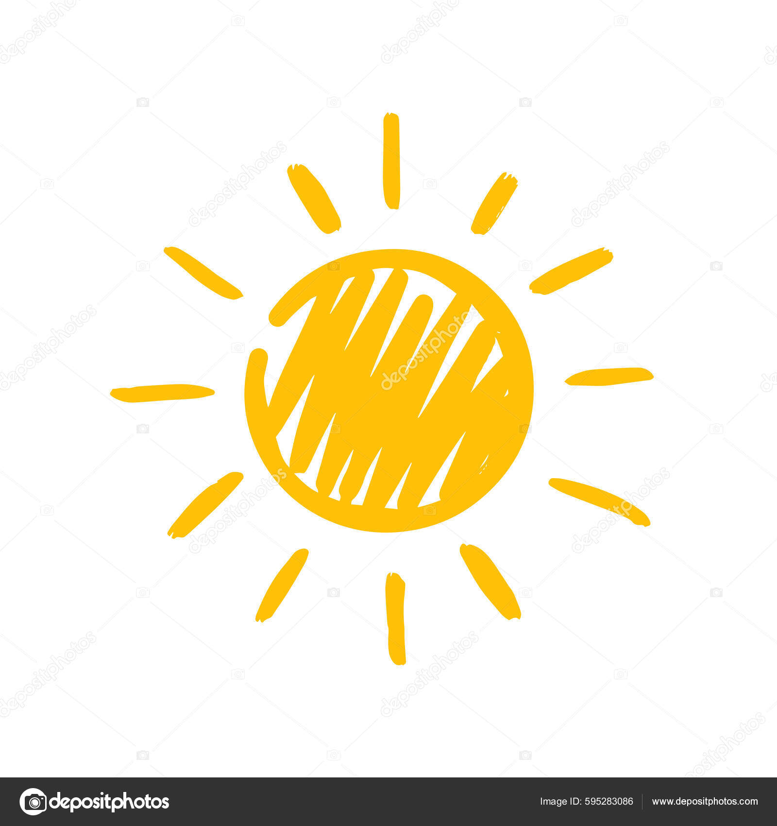 Vector Hand Drawn Sun White Background Stock Vector by ©Plusstudio ...