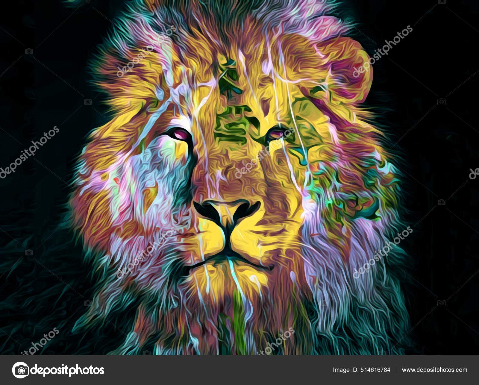 Colorful Lion Wallpaper