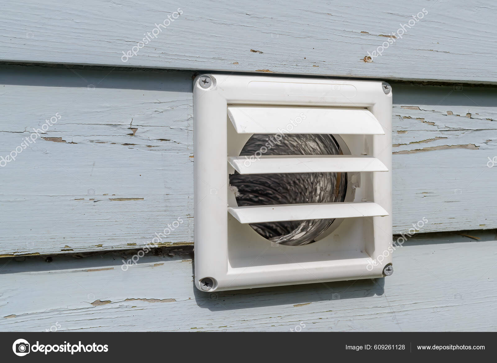 Plastic Dryer Exhaust Vent Open Flaps While Dryer — Stock Photo ...