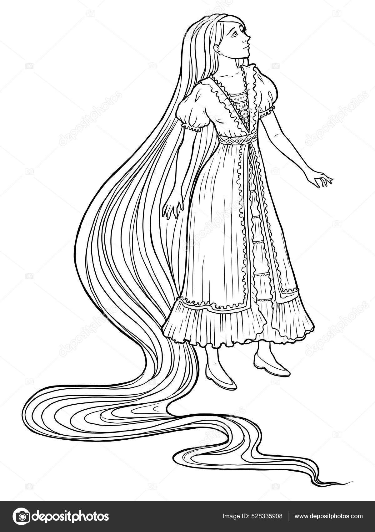 Rapunzel Clip Art Black And White