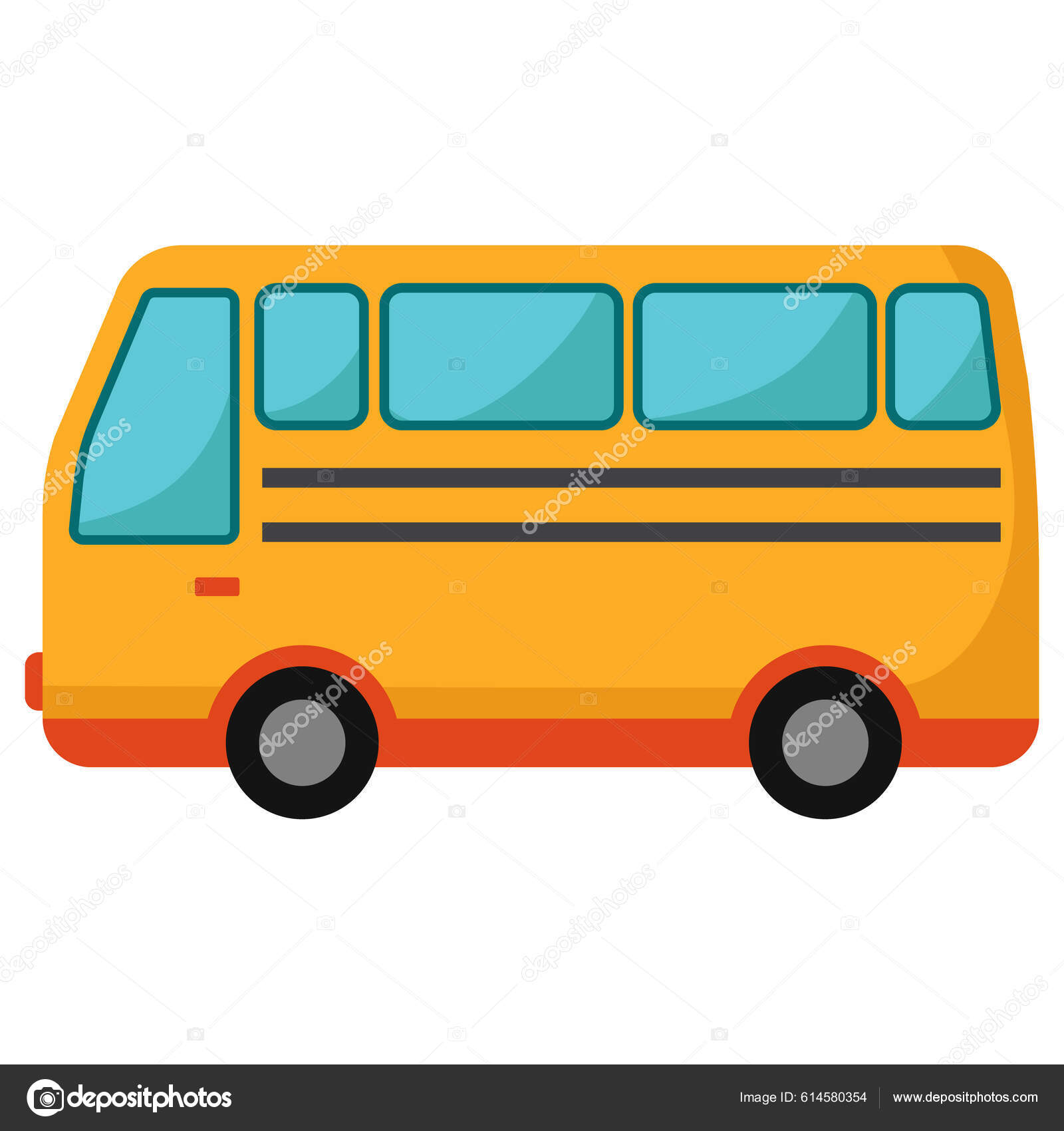 Transportasi Mainan Bus Sekolah Kuning Untuk Anak Anak Vektor Stok oleh ...