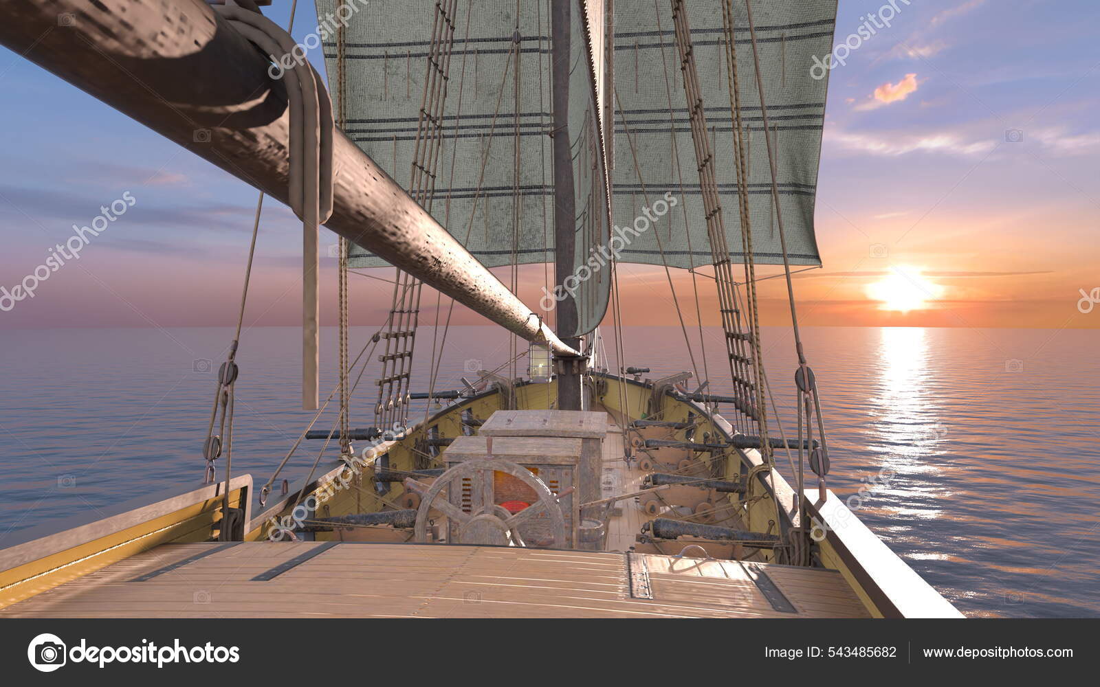 Rendering Sailing Boat — Stock Photo © TsuneoMP #543485682