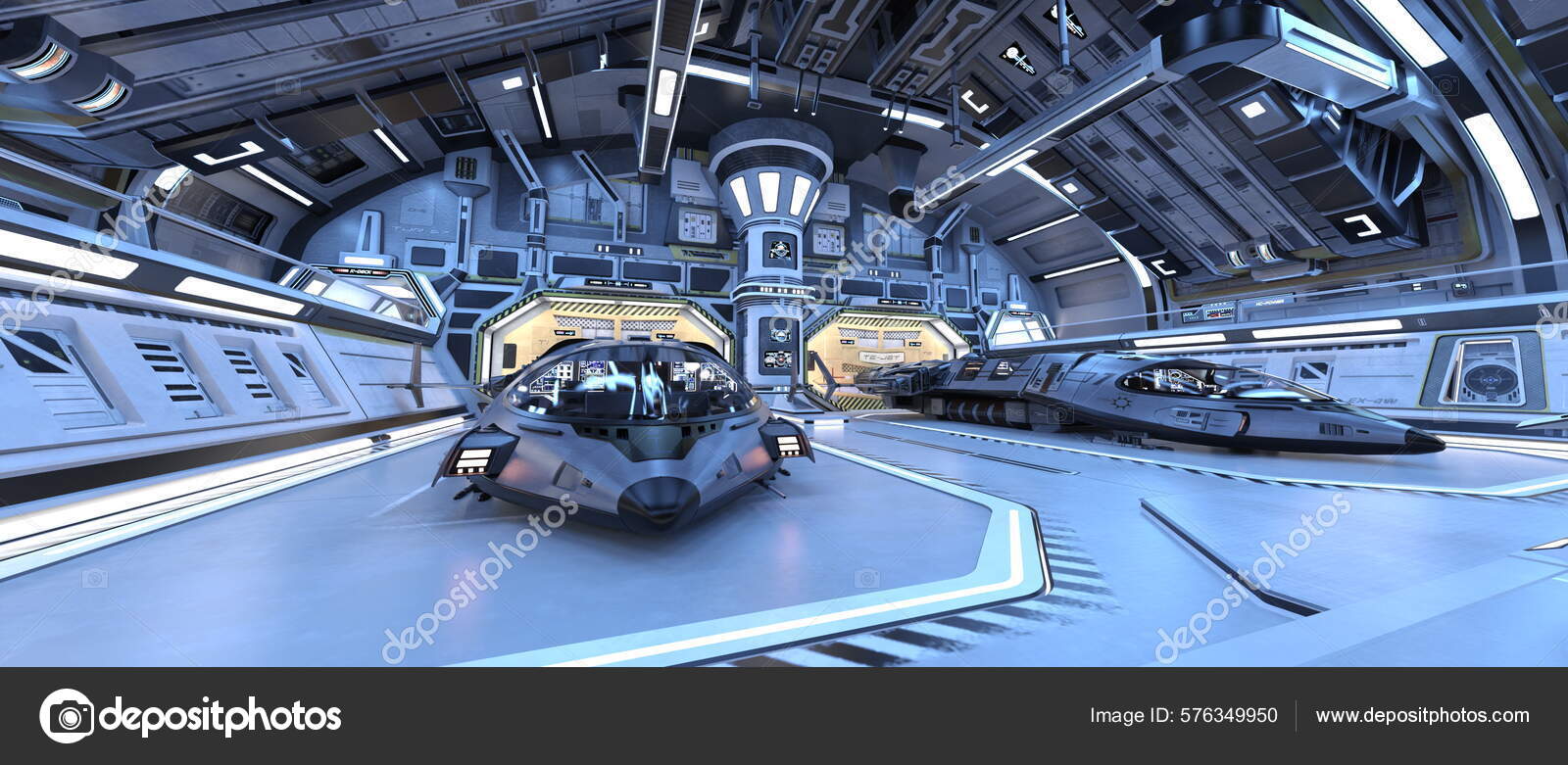 Rendering Spaceship Hangar — Stock Photo © TsuneoMP #576349950