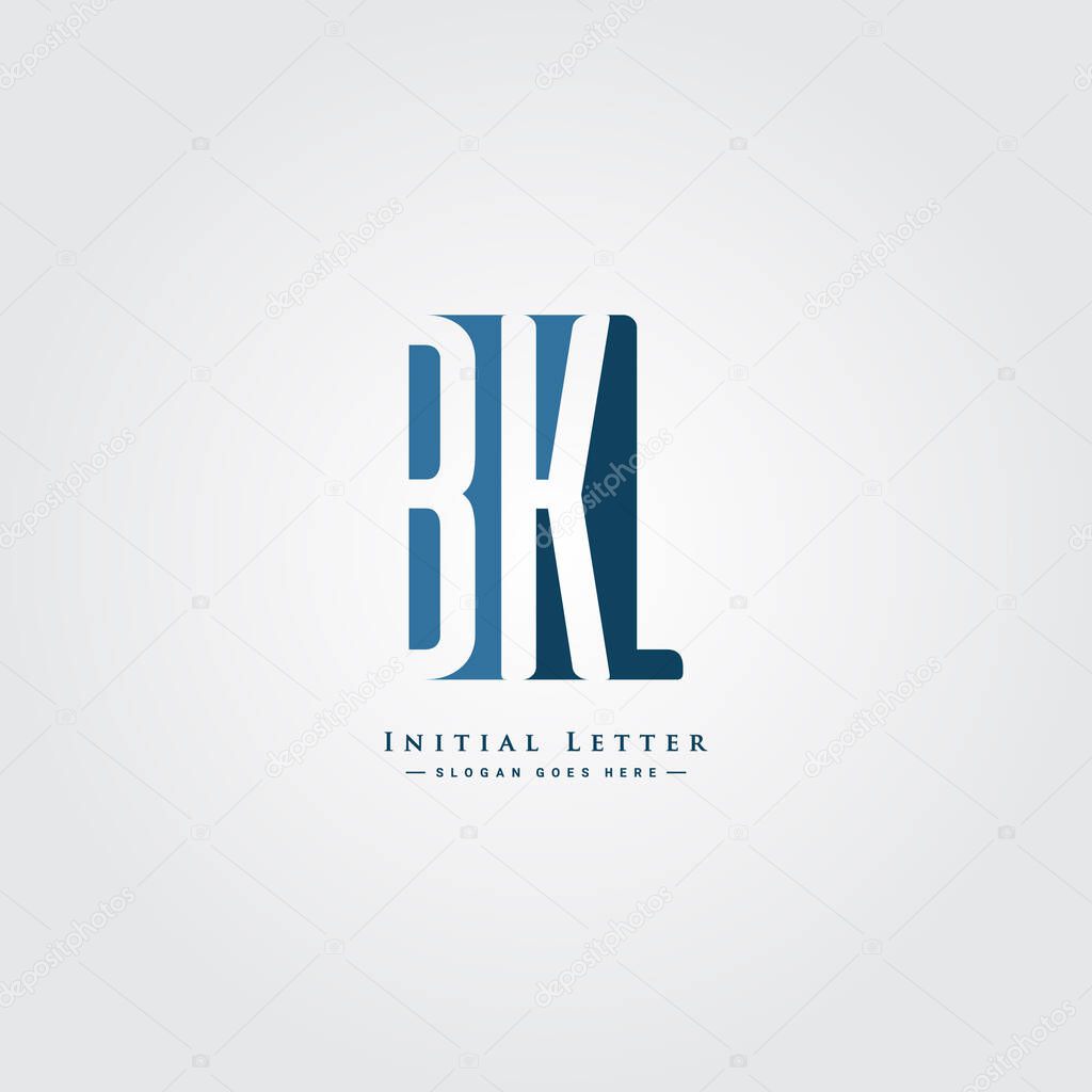 Plantilla de logotipo vectorial para iniciales BKL - Logotipo de letras de alfabeto simple 2024