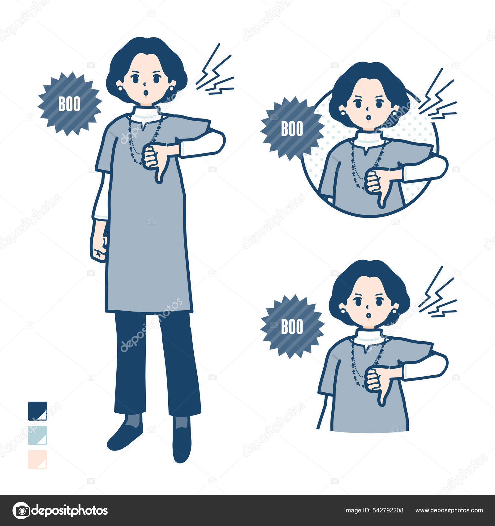 Middle Aged Woman Tunic Booing Images It's Vector Art It's Stock Vector ...