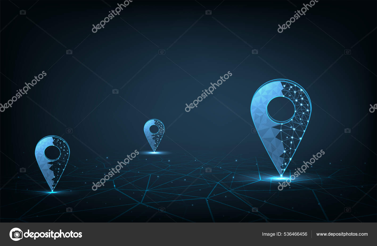 Light Blue Gps Pin Composed Polygon Traveling Digital Concept Location Stock Vector by ©Chor ...