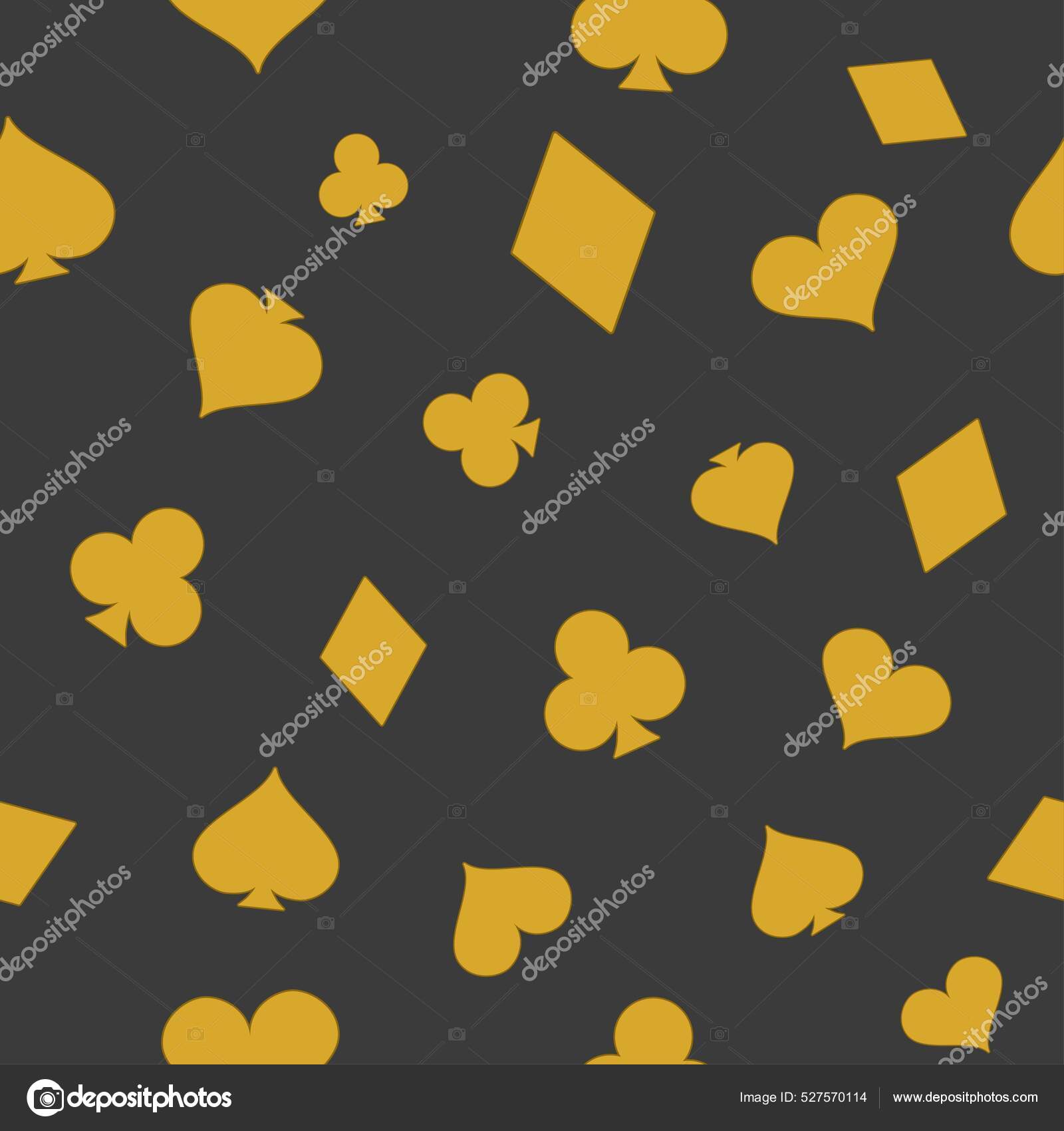 Jugar Las Cartas Adapta Patrón Sin Costuras Tarjeta Dorada Los Vector ...