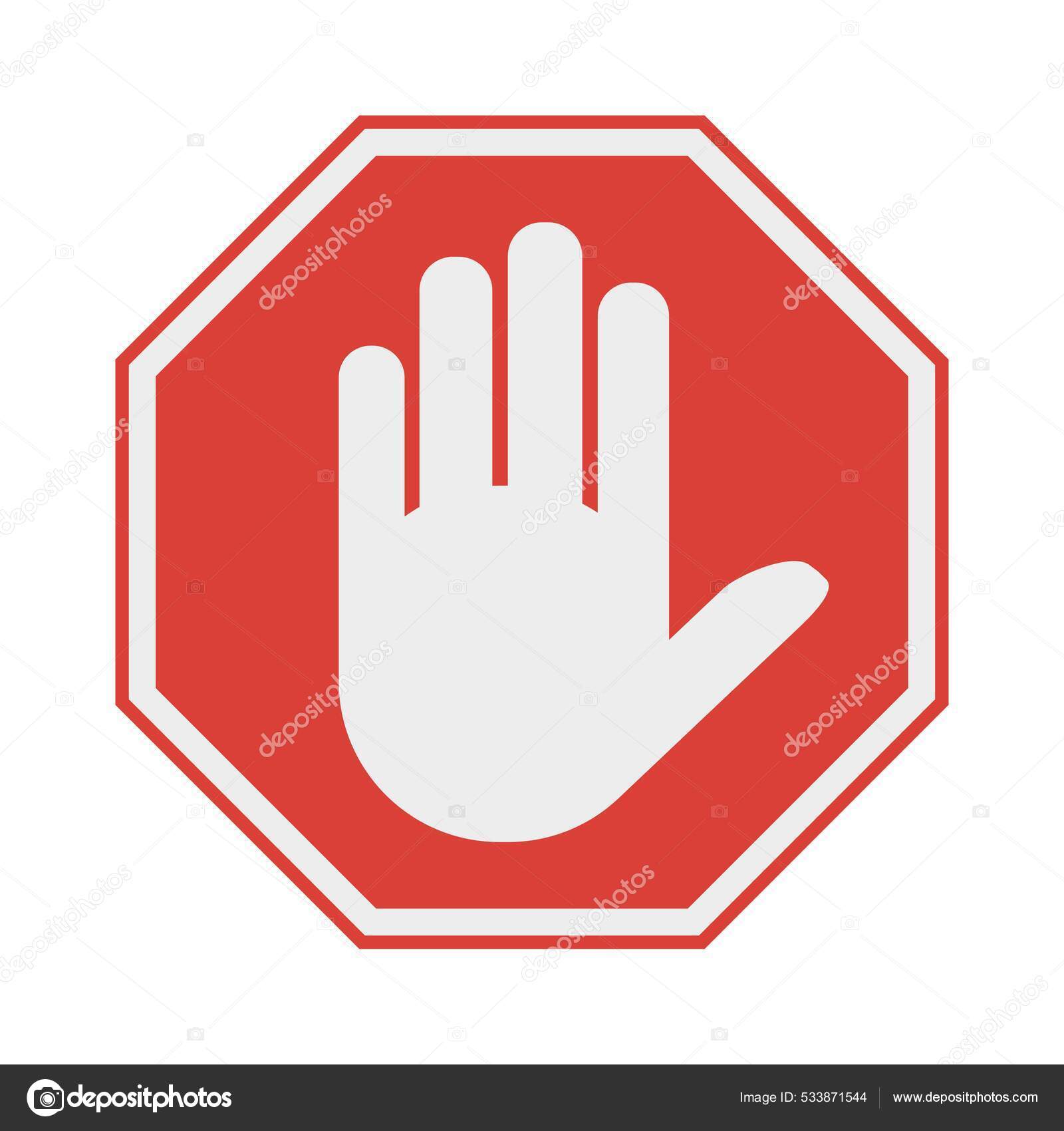 Brazo Señal Stop Octogonal Rojo Símbolo Stop Hand Para Actividades ...