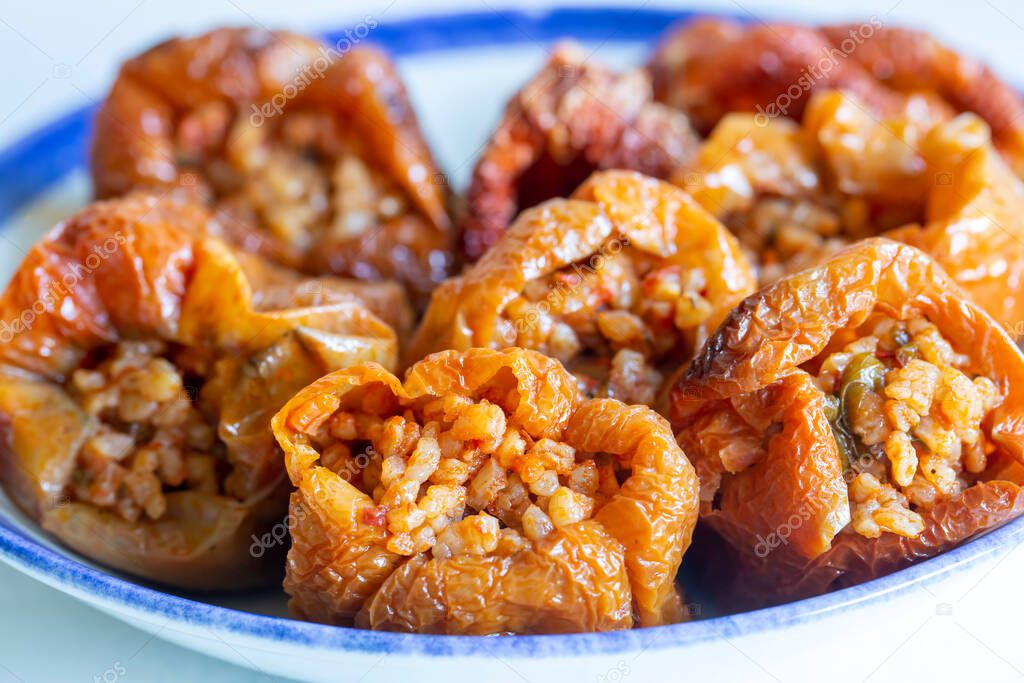 Comida tradicional turca deliciosa; relleno seco - pimienta seca ...