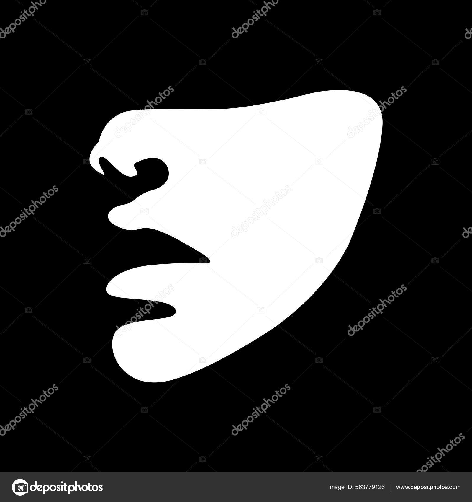 Vector Black White Illustration Beautiful Female Face Formed Shadow ...