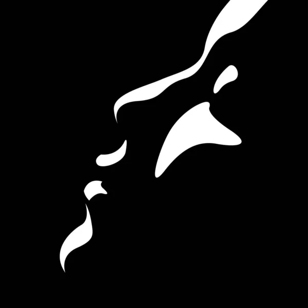 Vector Black White Illustration Beautiful Female Face Formed Shadow ...