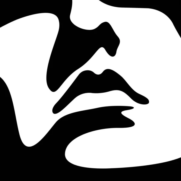 Vector Black White Illustration Beautiful Female Face Formed Shadow ...