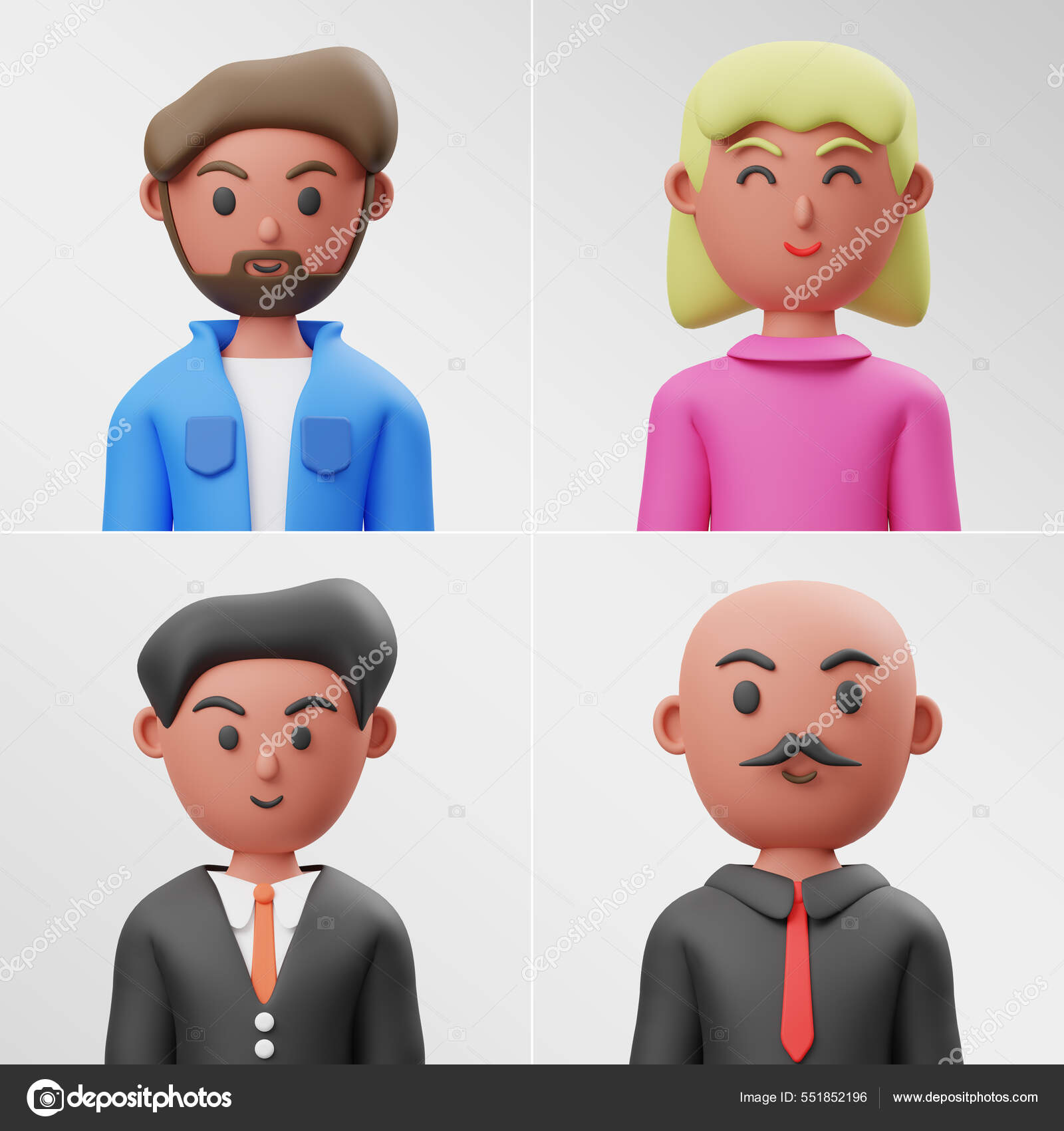 Male Female Character Set Rendering Stock Illustration by ©alperguzeler ...