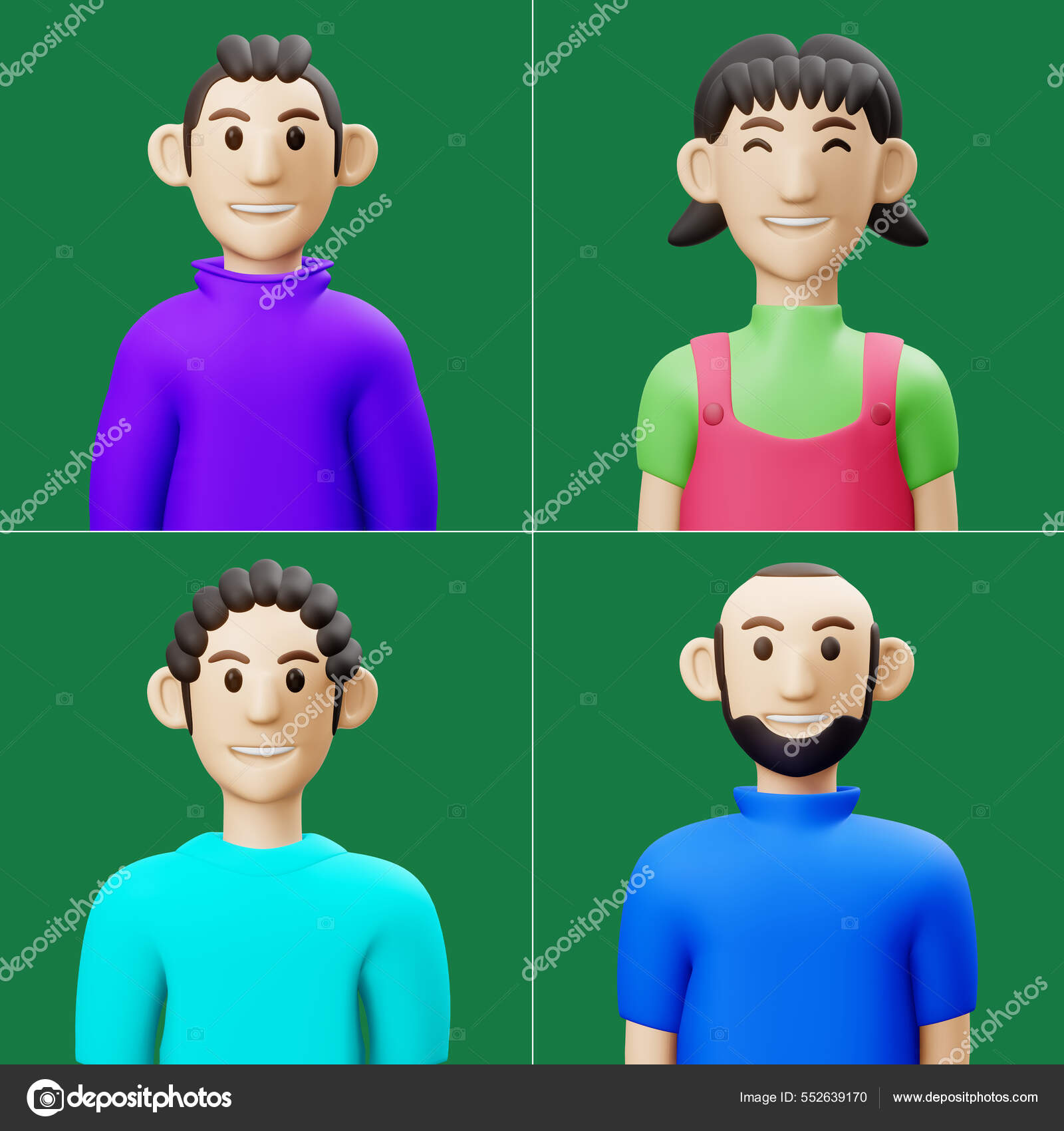 Male Female Character Set Rendering Stock Illustration by ©alperguzeler ...